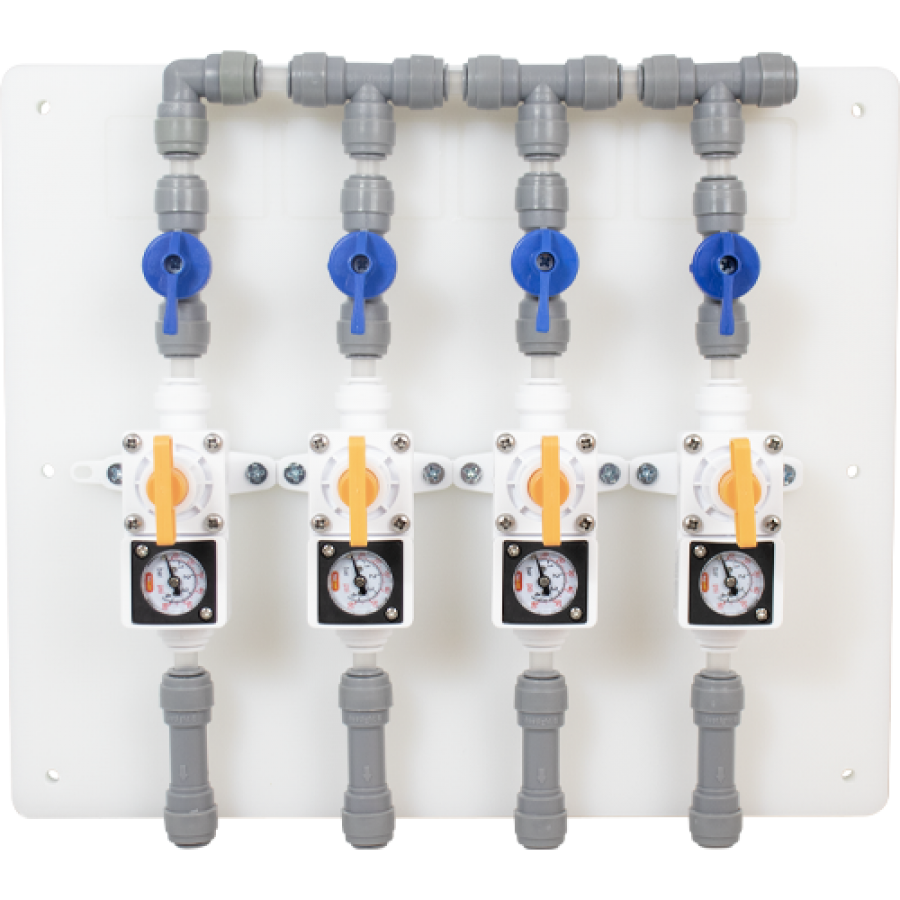 Duotight Draft Regulator Board | Gas Manifold | 4 Way With Shutoff ...